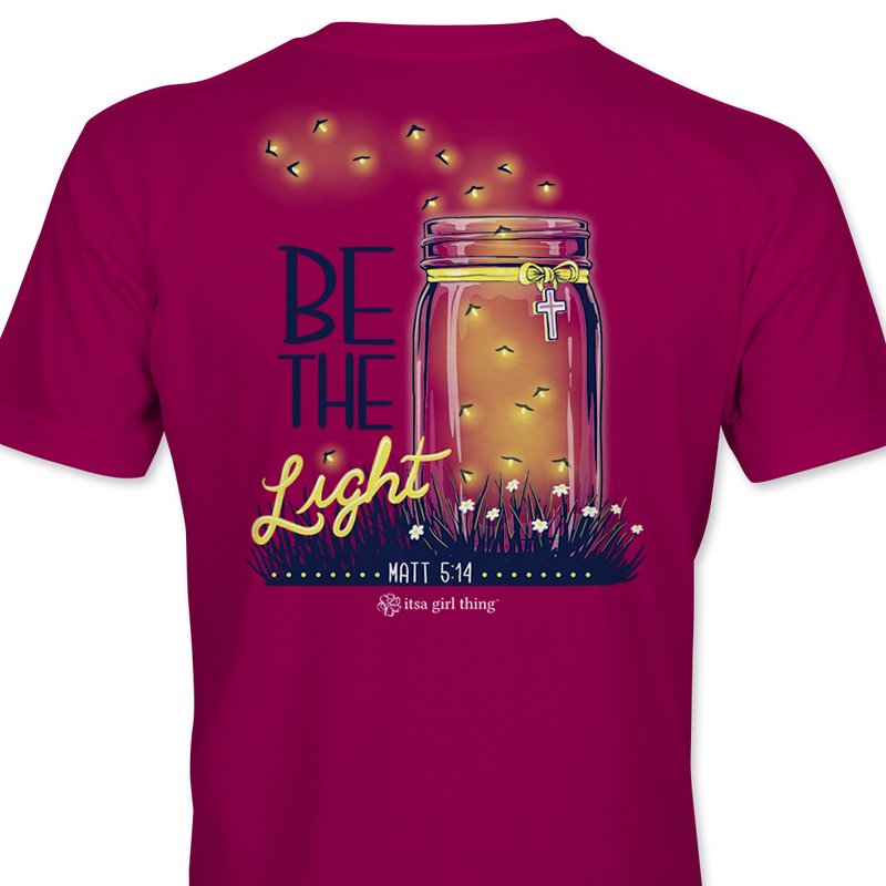 Itsa Girl Thing Be The Light Berry Short Sleeve Cotton T Shirt