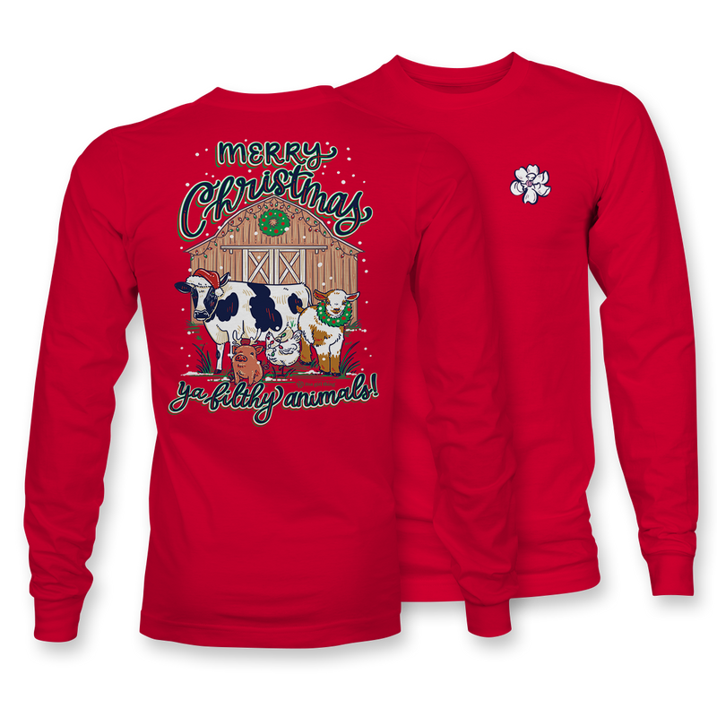 Merry Christmas Farm LONG SLEEVE T-Shirt | Itsa Girl Thing – Koss Creative
