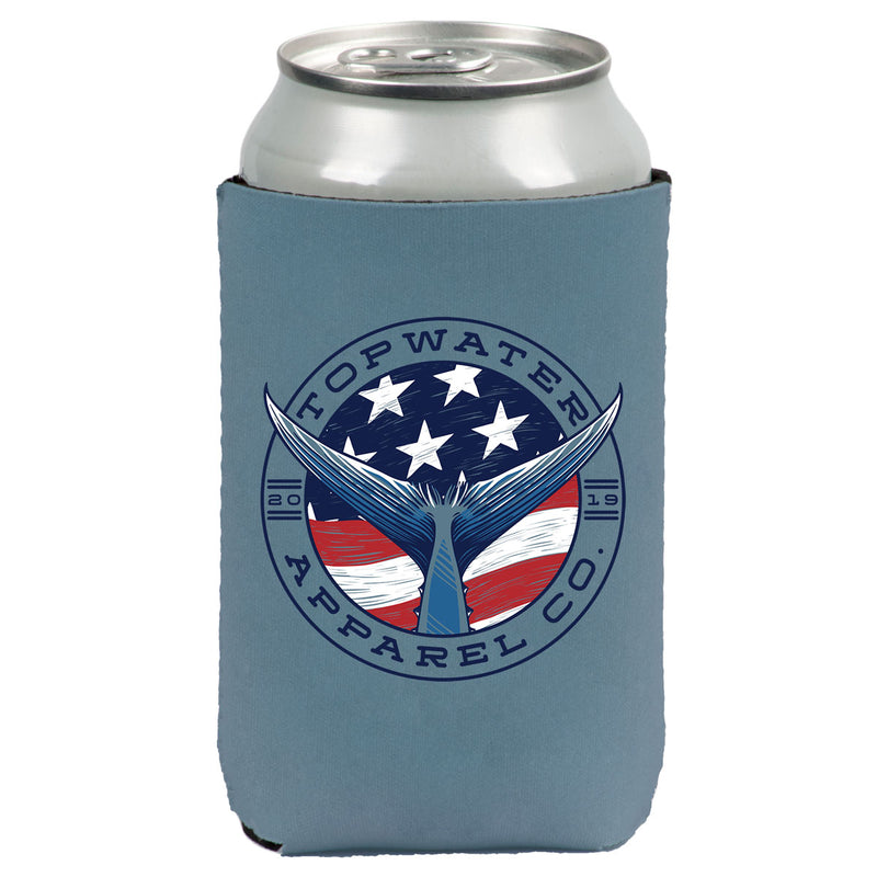 American Flag Badge Koozie - Blue - Topwater Apparel – Koss Creative